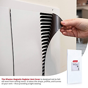 XFasten Magnetic Register Vent Cover for Ceiling, Sidewall and Floor Vents - 5.5-inch x 12-inch (5-Pack) – Strong RV Air Vent Magnetic Cover for RV and Home Air-conditioning HVAC System