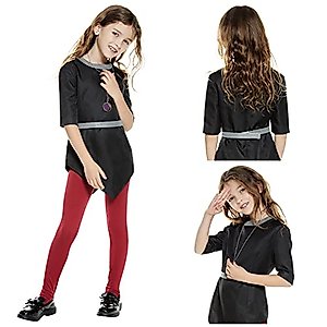Roocnie Kids Girls Amity Blight Cosplay Outfit The Owl House Shirt Leggings with Necklace Set