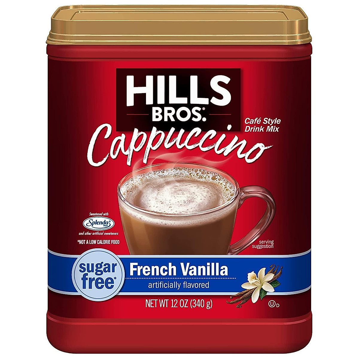 Hills Bros. Flavor Coffee (Sugar-Free French Vanilla, 12 Ounce (Pack of 2)