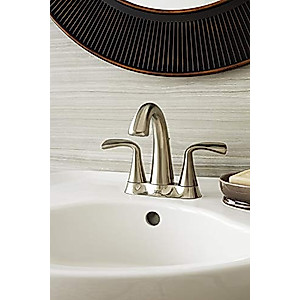 American Standard 7186201.295 Fluent 4" Centerset Bathroom Faucet with Metal Speed Connect Drain, Satin Nickel