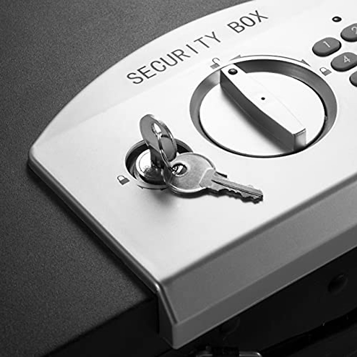 Barska Portable Digital Keypad Lock Box – Secure Travel Safe for Valuables, Steel Construction, Removable Tethering Cable, Backup Keys & Batteries Included