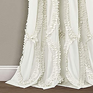Lush Decor Avon Window Curtain Ivory Panel for Living, Dining Room, Bedroom (Single), 54"W x 84"L, Ivory