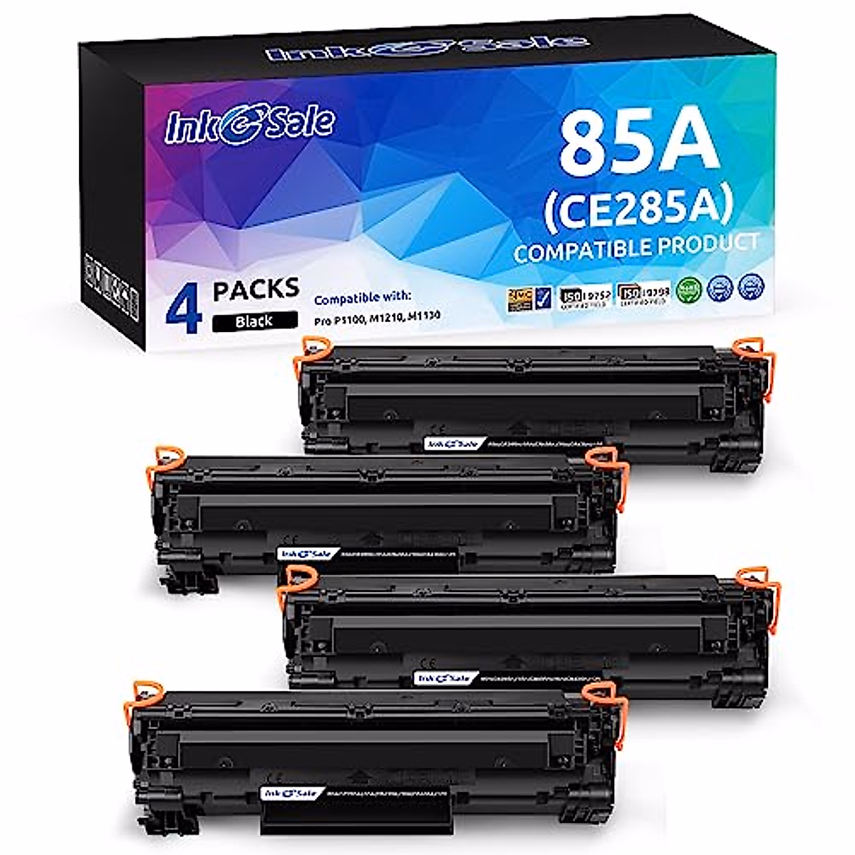 INK E-SALE 4 Packs Compatible CE285A Toner Cartridge Replacement for HP 85A CE285A 36A CB436A 35A CB435A for HP Pro P1102w P1109w M1212nf M1217nfw M1522n M1522nf M1130 M1132 P1006 P1009 Printer