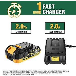 Cordless Drill, 20V MAX 1/2 inch Compact Drill Driver Kit, 2.0Ah Lithium-Ion Battery with Fast Charger, Metal Chuck, 398 In-lbs Torque, 18+1 Position Clutch, 17pcs Drill/Driver Bits - BHD750D