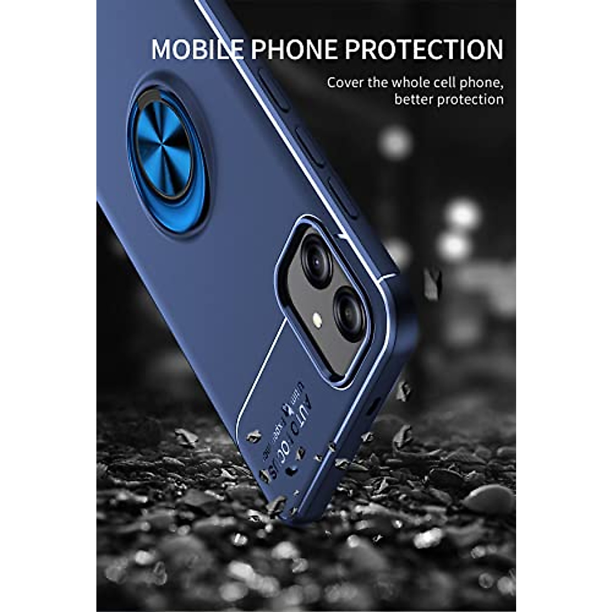 Asuwish Phone Case for Samsung Galaxy A04 with Tempered Glass Screen Protector Cover and Cell Accessories Kickstand Stand Magnetic Ring Holder Protective Soft TPU Silicone Ao4 A 04 4G Women Men Blue