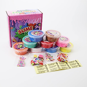 9 Pack Butter Slime Kit for Girls,Party Favors Stretchy and Non-Sticky, Stress Relief Toy for Kids,Soft DIY Slime for Boys