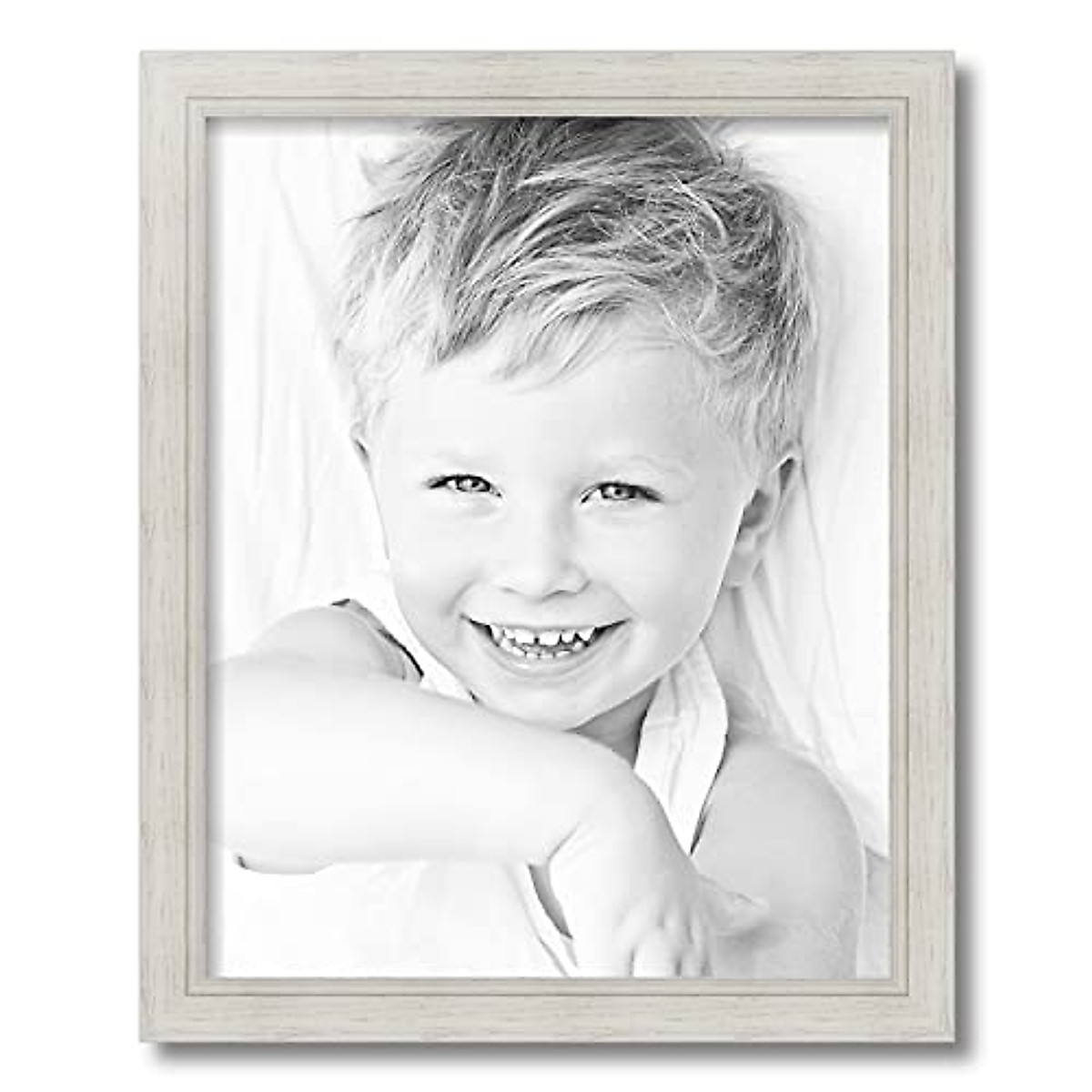 ArtToFrames 16x20 Inch White Picture Frame, This 1.5" Custom Wood Poster Frame is Off White Stain on Solid Wood, for Your Art or Photos, WOM0066-78238-YWHT-16x20