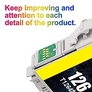 Uniwork Remanufactured Ink Cartridge Replacement for Epson 126 T126 use for Workforce 545 845 645 635 520 435 WF-3540 WF-3520 WF-3530 WF-7010 WF-7510 WF-7520 Stylus NX430 Printer Tray, 10 Pack