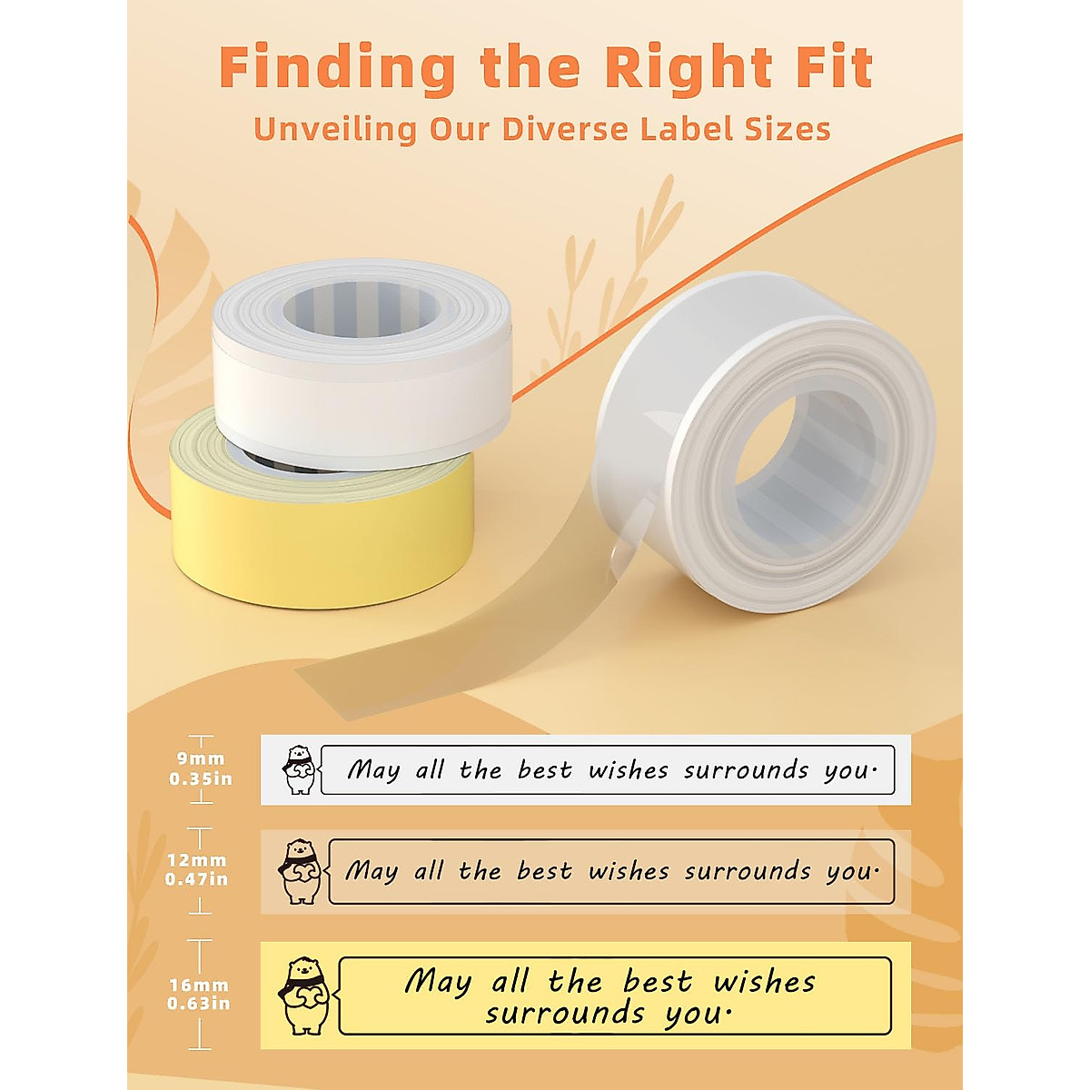 MakeID White Label Maker Tape Adapted Label Print Paper Refills Standard Laminated Office Labeling Tape Replacement 0.63'' x 13' (16mm x 4m) Work with Label Maker Model L1 Q1 E1