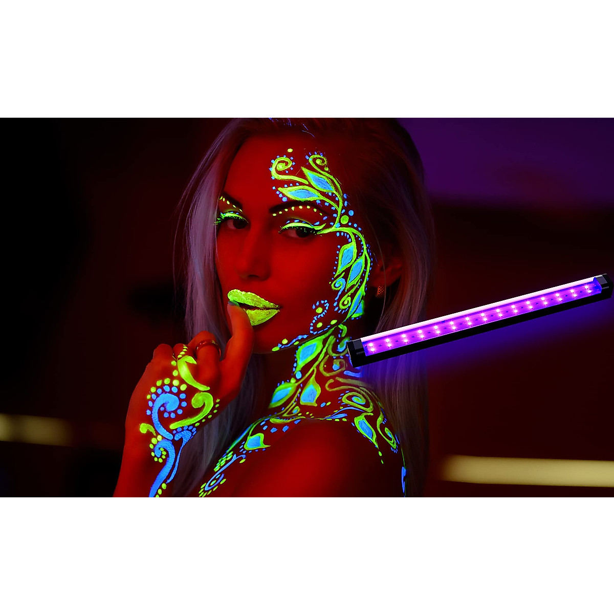 Black Light Bar 10W 1ft LED Blacklight for Fluorescent Tapestry Poster Body Paint Glow Party UV Strip Lights for Cabinet and Display Magnetic THLITURE 2 Pack