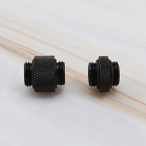 2pcs Black G1/4 Water Cooling Adapter with O- Ring Rubber Water Stop Plug Compatible with Computer Water Cooling System Water Tank and Pump