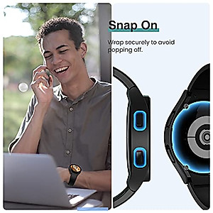 Tensea [4+4Pcs] for Samsung Galaxy Watch 4 2021 & 5 2022 Screen Protector and Case 44mm, Hard PC Bumper and Anti-Fog Tempered Glass Protective Film, Face Cover Set for Watch4 Watch5 44 mm Accessories