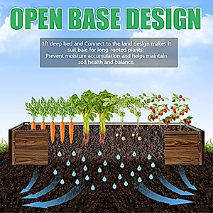 SnugNiture Galvanized Raised Garden Bed 8x4x1FT Outdoor Large Metal Planter Box Steel Kit for Vegetables, Flowers, Herbs, and Succulents