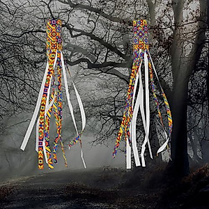 Mosaic-Ceramic Tile Pattern Halloween Windsocks Flag 59 Inch Flag Wind Socks Outdoor Hanging Decoration Halloween Decorations Halloween Decor Outdoor For Home Yard Patio Lawn Garden