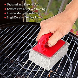 LYIGEOL Grill Griddle Cleaning Brick Block, BBQ Grill Cleaner Block with Handle,Magic Cleaning Stone Scraper, Scrubbing Pumice Stone for Blackstone,Pool,Tile, Oven,Toilet (Pack of 4)