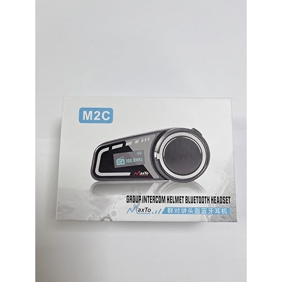 MAXTO Motorcycle Bluetooth Headset M2C 1000M 6 Riders Group Helmet Communication System with LCD Screen Universal Motorbike Intercom Waterproof Casco de Motor Intercomunicador FM/GPS/Siri(1 Pack)
