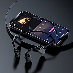 Yrmaups Ear-Hanging Wireless Headphones Bluetooth 5.2 Sports Wireless Earphones with Sweat Resistant,Waterproof Senseless and Long EnduranceHeadset for Running,Cycling,Hiking (Black)