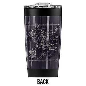 The Lord of The Rings Map of Middle Earth Stainless Steel Tumbler 20 oz Coffee Travel Mug/Cup, Vacuum Insulated & Double Wall with Leakproof Sliding Lid | Great for Hot Drinks and Cold Beverages