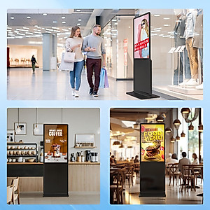 YCKJNB 49 inch Indoor Digital Signage 2K Touchscreen IPS Floor Standing Digital Kiosks Interactive Displays with WiFi HDMI/USB Input Auto AD Player, Android OS Black