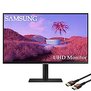 SAMSUNG Monitor for Business Gaming 27Inch 4K UHD (3840x2160) Computer Monitor Built-in Speakers USB Hub with USB-C HDMI HDR10 Height Adjustable Stand, HDMI Cable