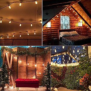 10 Pack Edison Light Bulbs, ST40 Clear Glass Light Bulb Replacement, 7W E17 Screw Base Light Bulbs for Outdoor String Lights Patio Backyard Decor, Warm White