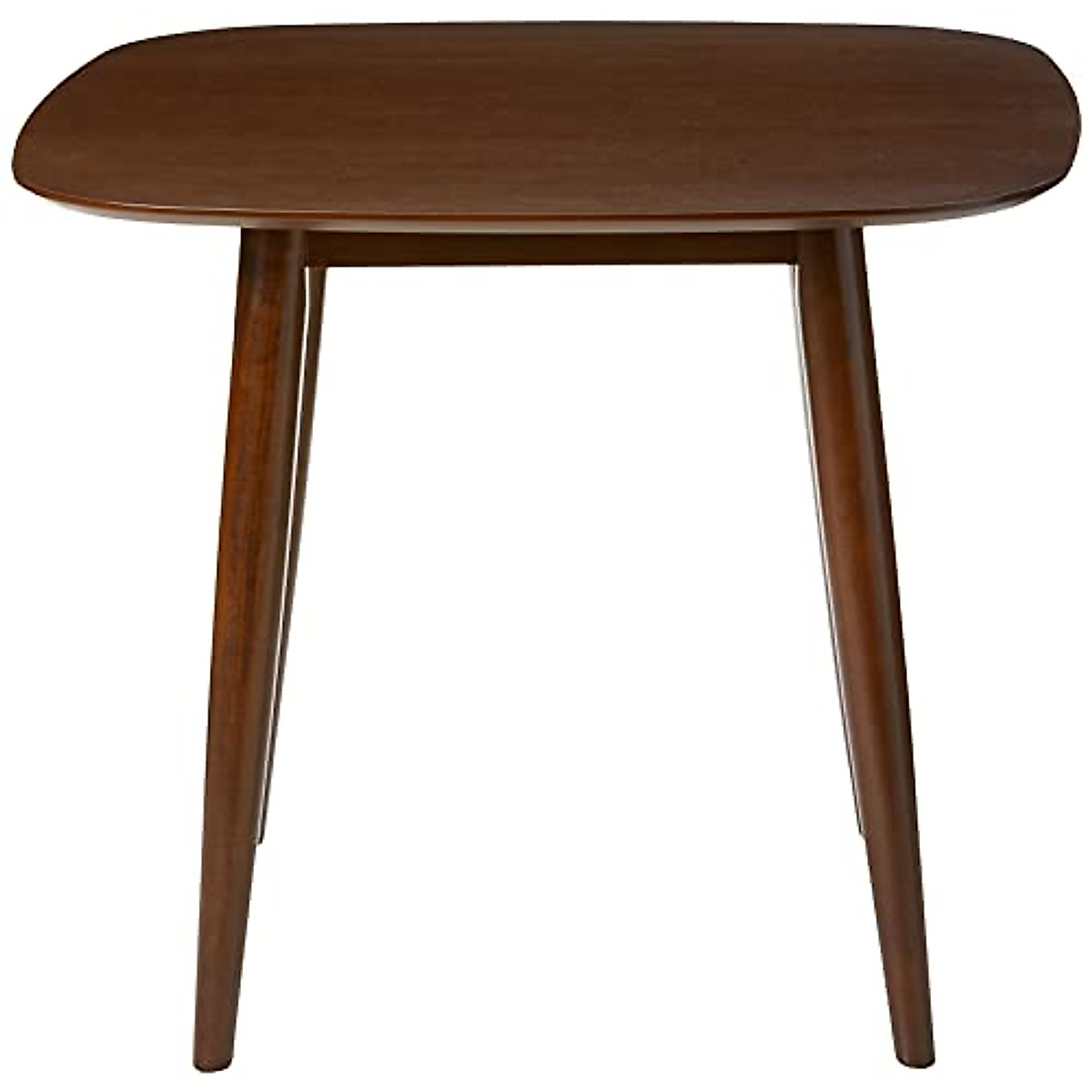 Christopher Knight Home Bass Mid Century Modern Square Faux Wood Dining Table, Walnut Finish, 35.75D x 35.75W x 30H in