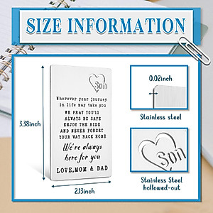 TRCENDE To Our Son Gifts from Mom and Dad Engraved Wallet Insert gift for Son, Son Birthday Card College Graduation Gifts for Son Back To School Birthday Graduation Christmas gift xson1