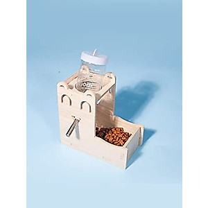 QWINEE Hamster Waterer Food Feeder Hanging Water Bottle Stand Without Water Bottle Auto Dispenser Base for Hamster Rat Gerbil Mouse Guinea Pig Beige One Size