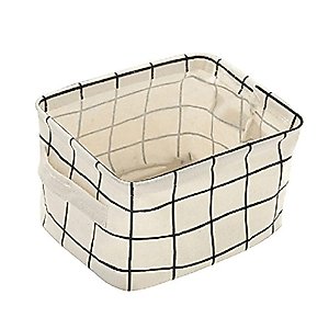 YJYDADA Foldable Storage Bin Closet Toy Box Container Organizer Fabric Basket,20X15 X12cm/7.9X5.9X4.72 inches (White)