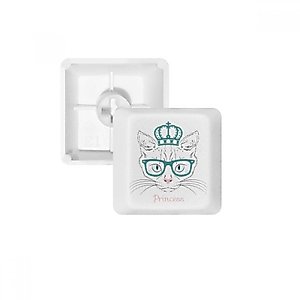DIYthinker Crown Sunglass White Cat Princess Keycap Mechanical Keyboard PBT Gaming Upgrade Kit