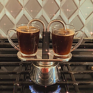 BRV Kitchen Mini 2 Cup Moka Pot - New Generation Great Flavored Italian Style - Delicious Espresso Coffee Maker - Easy to Use & Clean - Stainless Steel Silver