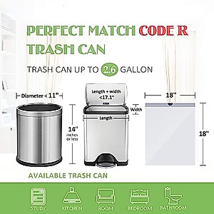 2.6 Gallon 220 Counts Strong Drawstring Trash Bags Garbage Bags by Teivio, Bathroom Trash Can Bin Liners, Small Plastic Bags for home office kitchen,Code R fit 10 Liter, 2,2.5,3 Gal
