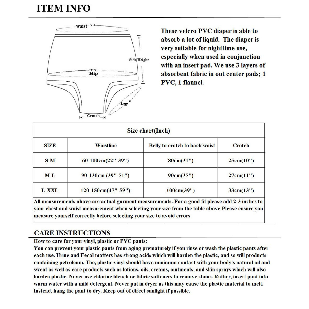 Haian ABDLAdult Incontinence AIO PVC Diapers (M-L, White)