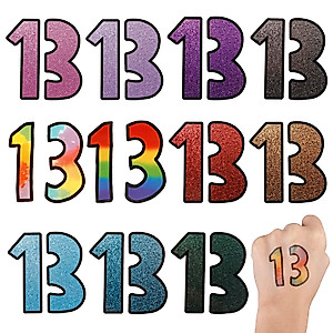36pcs Number 13 Tattoos for Taylor Temporary, Waterproof 13 Temporary Tattoos Singer TS 13 Tattoo Sticker Inspired Party Favors for Singer Fans Concert Music Festival