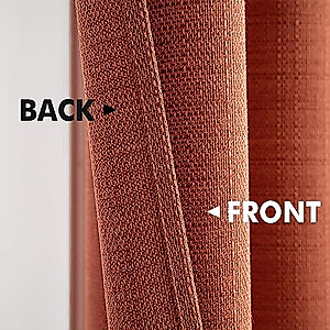 MIULEE Burnt Orange Linen Curtains 72 Inch Length 2 Panels Set for Living Room Bedroom Privacy Fall Farmhouse Burlap Weave Rust Semi Sheer Grommet Light Filtering Window Drapes, W37xL72, Terracotta