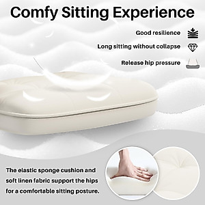 HomeZeer Home Office Desk Chair, Swivel Computer Desk Chair with Wheels and Padded Arms, Soft Leather, Adjustable Height and Tilt (White)