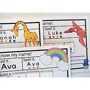 Personalized Dry Erase Name Mat Montessori Preschool Learning Activity (Pastel Rainbow)