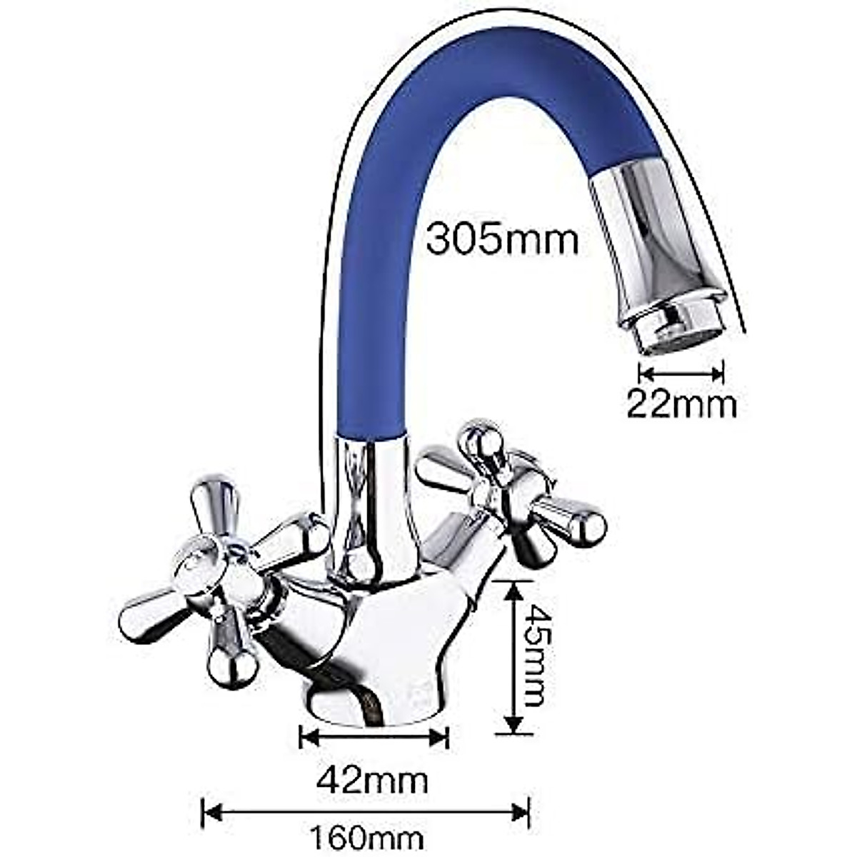 TECKI Kitchen Taps Kitchen Tap Kitchen Faucet Double Handle Lavatory Faucet Bath Faucet Mixer Tap Sink Lavatory Faucet Lavatory Faucet