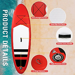 Inflatable Paddle Boards with Non-Slip Deck, Ultra-Light Stand Up Paddle Board Surf Board with Accessories & Carry Bag, Wide Stable Design for Adults and Youth