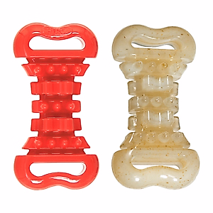 Hero Soft Rubber and Nylon Chew Bones Dog Toy, Mental & Physical Stimulation, Small, 2 Pack