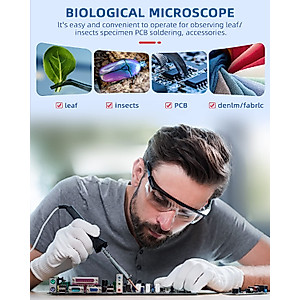 Digital Microscope,LLIMINK LM700 Coin Microscope 1200X,16MP Coin Micro Soldering Microscope with 7inch HDMI FHD IPS Screen,Dual Touch Dimming,Windows/Mac OS/TV Compatible,32GB