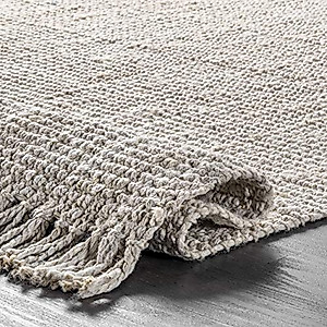nuLOOM Daniela Farmhouse Chunky Jute Area Rug, 7' 6" x 10' 6", Off-white
