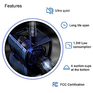 Cat Water Fountain Replacement Pump, Upgraded Cat Fountain Pump, Extremely Quiet, 6 ft Power Cable with USB Port