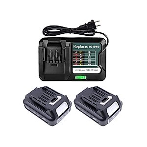 WeideBATT® 12V 2000mAh BL1021B Battery 2-Pack and DC10WD Charger for BL1016 BL1015 BL1020B BL1041B for Makita Tool DF031D DF0331D TD110D JR103D JR105D HSS01D MP100DZ HP332D DC10SB
