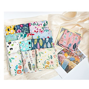 Womens Girls Cute Handkerchiefs 100% Soft Cotton Floral Handkerchief Hankies 6PCS