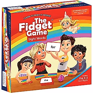 The Fidget Game Learn to Read in Weeks Master 220 High-Frequency Dolch Sight Words Curriculum-Appropriate for Pre-K to Grade 3 - Popping Mats & Dice