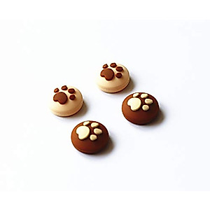 Silicone Cute Thumb Grip Caps Cover Ergonomic Joystick Caps Analog Thumb Stick Caps for Nintendo Switch NS Joy Con/Switch Lite Controller Brown