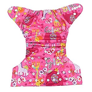 Baby Cloth Diapers, Reusable Infant Swim Diaper Washable Cloth Hook Loop Operating Size Adjustable for Baby Girls and Boys (BL001)