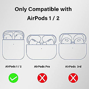 Wonhibo Cute Butterfly Airpods Case, Silicone Girls Blue Designer Cover for Apple Airpod 1 & 2 with Keychain