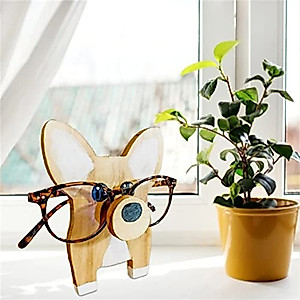 SUMDUINO Creative Animal Glasses Holder for Kids Cute Handmade Wood Carved Animal Eyeglass Holder Display Stand, Christmas New Year Gift Home Office Desktop Decor